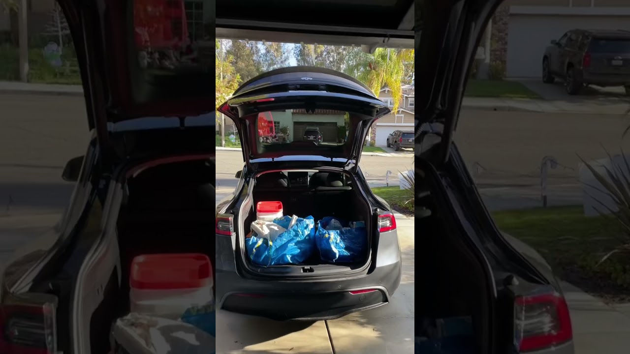 WARNING: Don’t open your Tesla Model Y Trunk in the garage - YouTube
