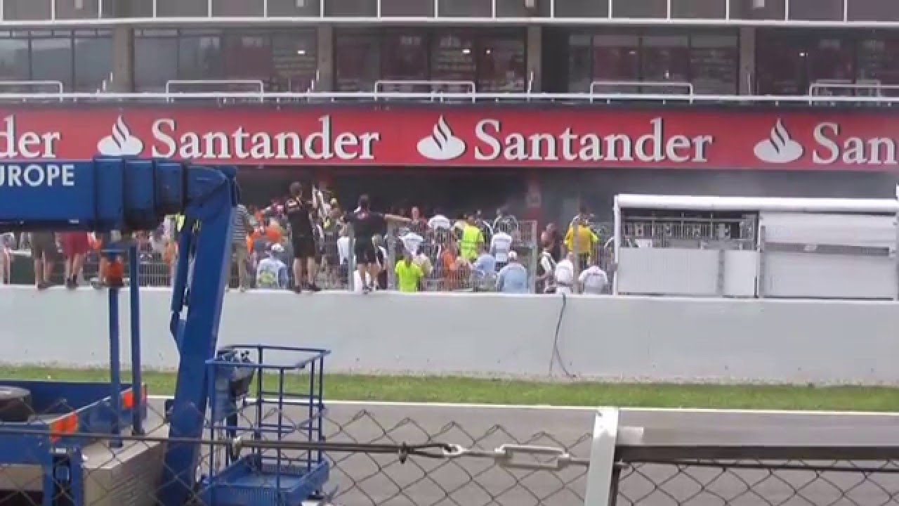Williams F1 Team garage fire after their race victory and team ...