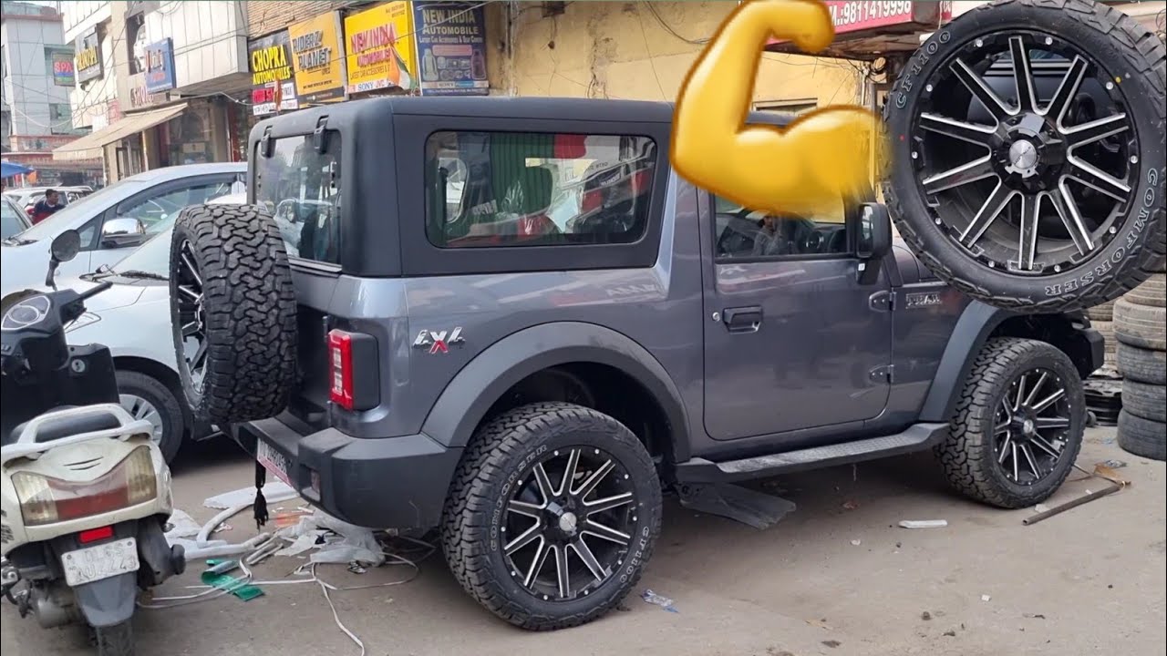 Mahindra New Thar top model Modified Alloy Wheels Gaurav India - YouTube