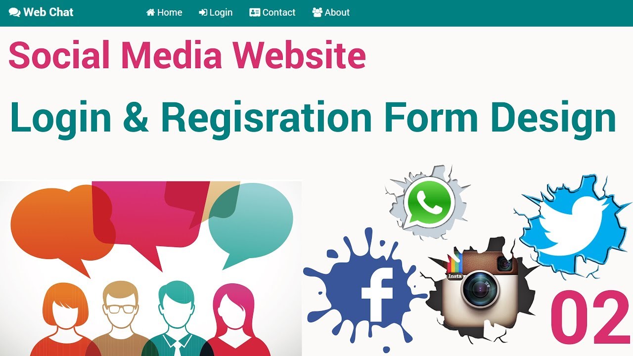 Social Media Website : Login and Registration Form Design - YouTube