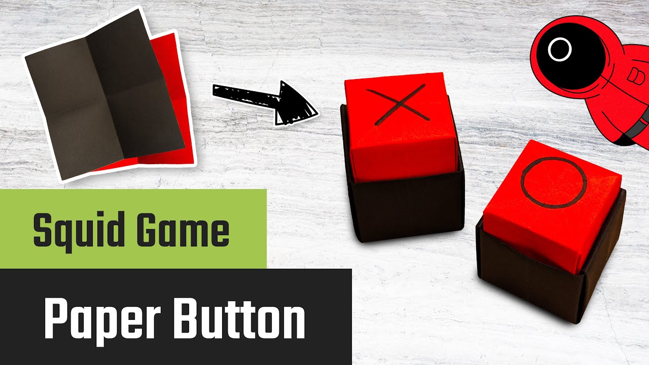 Squid Game Pop Button Tutorial - DIY Origami Paper Toy [Easy Fidget ...