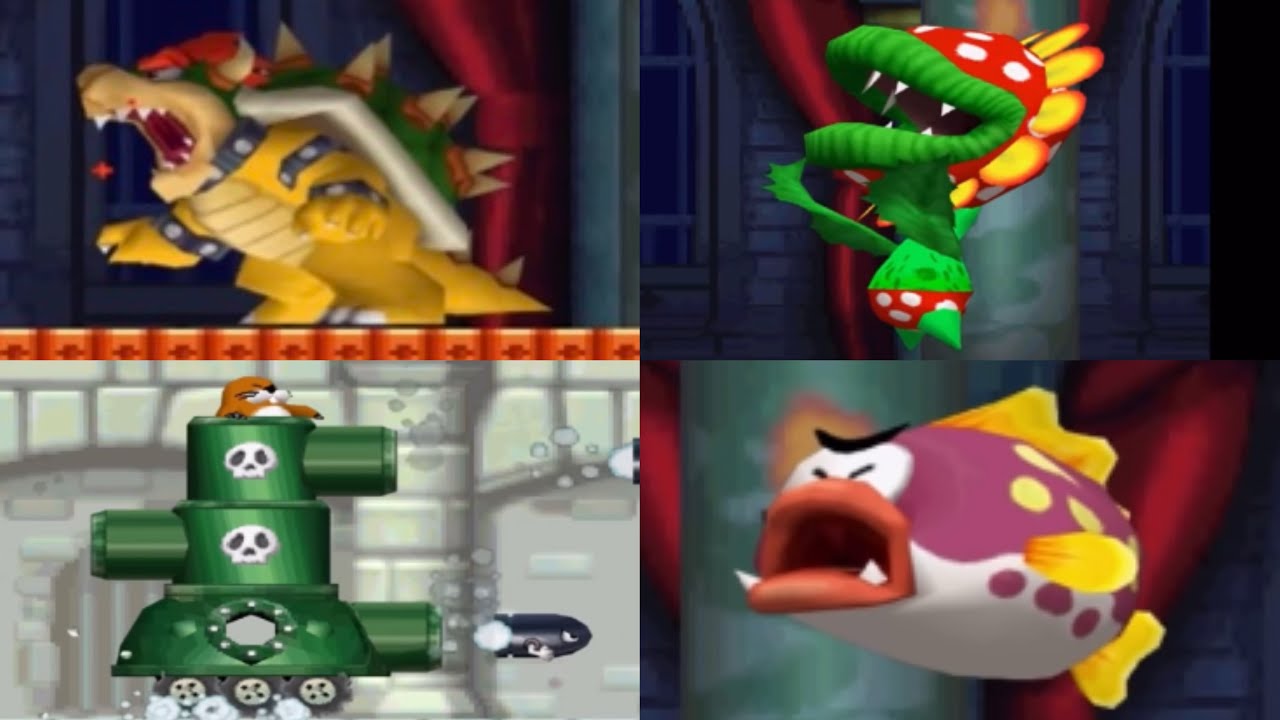 (All Bosses) Super Mario Bros ds - YouTube