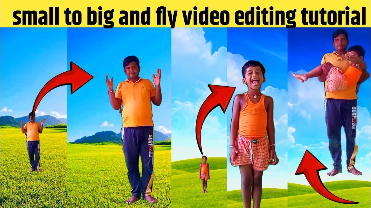 Small to Big man and flying video editing tutorial in kinemaster|double ...
