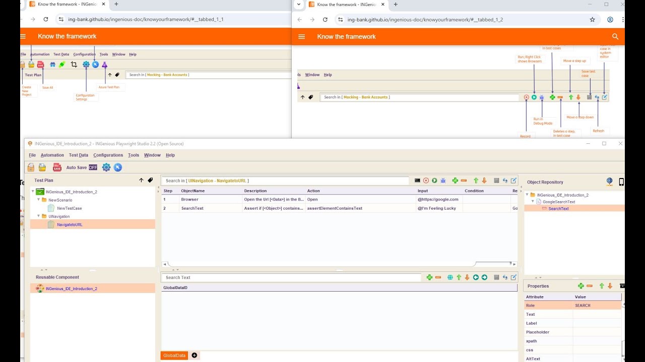INGenious Playwright Studio - How to use IDE - YouTube