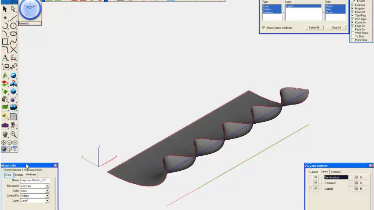 Polyconic Surface: Edge Curves-Rho Tutorial - #6 Geometry Tools ...