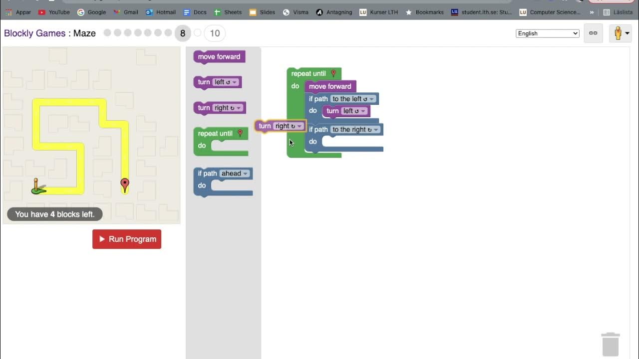 Blockly Games Maze solutions 1-10 - YouTube