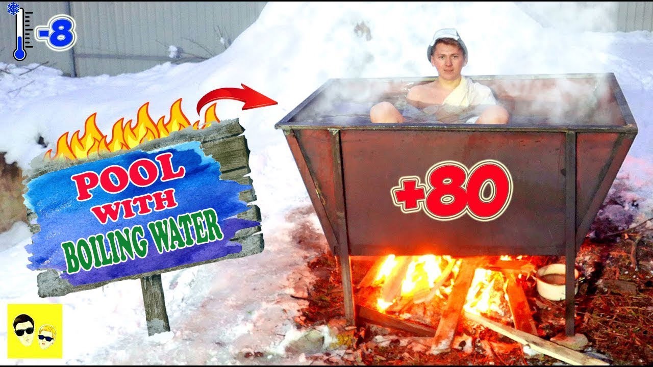 POOL WITH BOILING WATER FROM SNOW - YouTube
