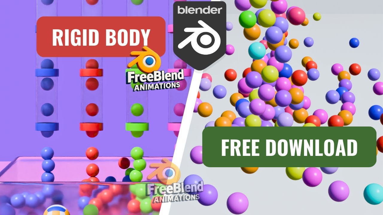 Free Blender Rigid Body Animation | Royalty-Free ASMR Ball Drop Video ...