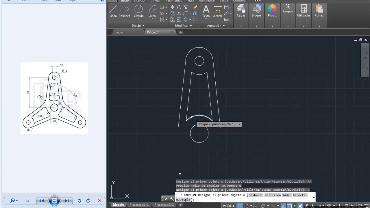 AutoCAD Práctica #7 - YouTube