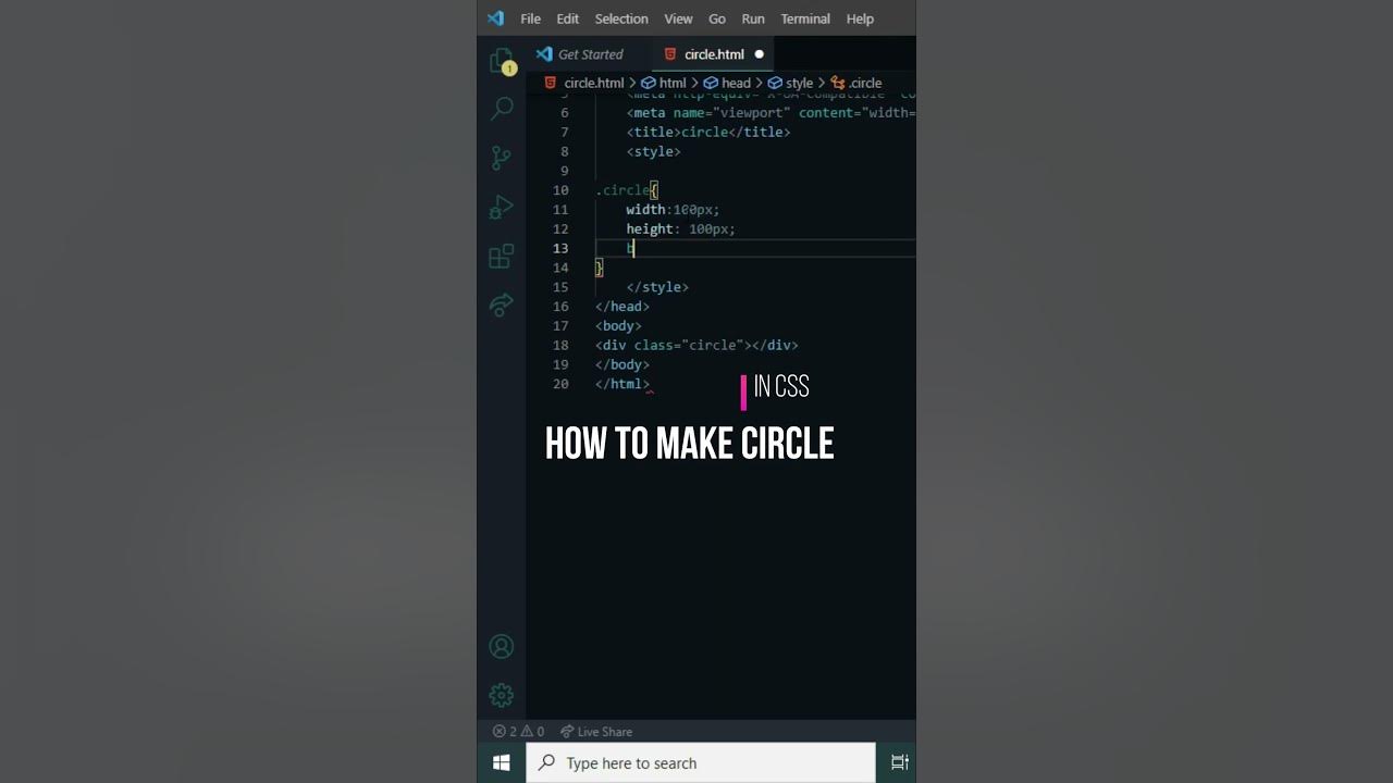 how to make circle in css - YouTube