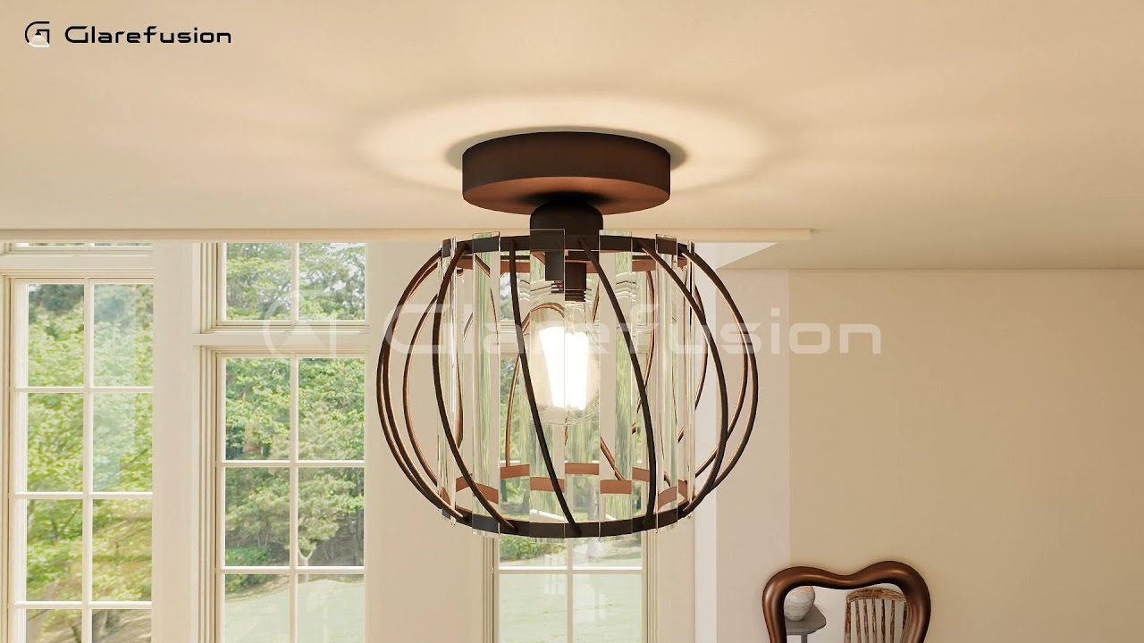Modern Creative Lantern Glass Ceiling Light | Unboxing & Installation ...