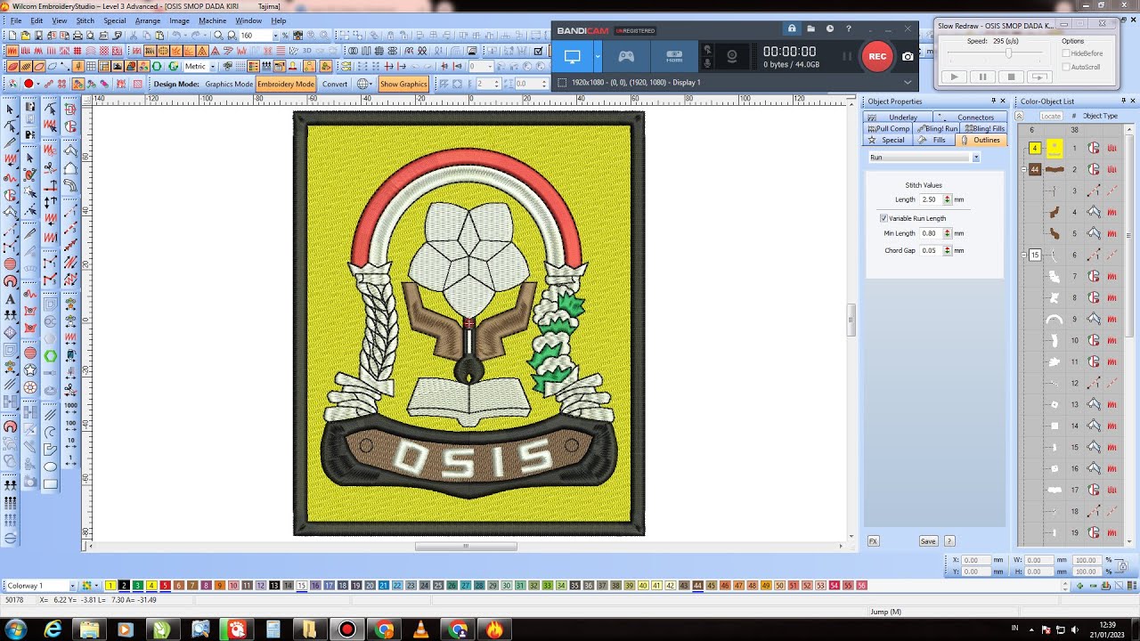 Preview Desain Logo OSIS #bordir #bordirkomputer #embroidery #design ...