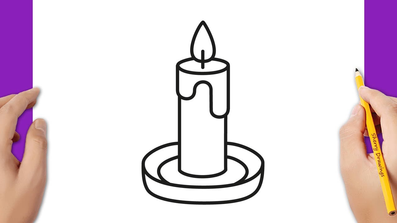How to draw a candle - YouTube
