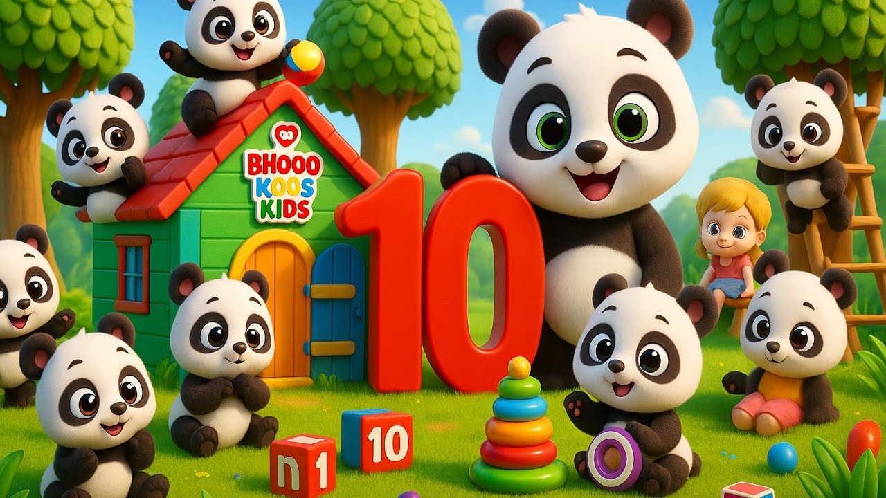 Counting 10 little pandas | nursery songs | kids dancing | cartoon ...