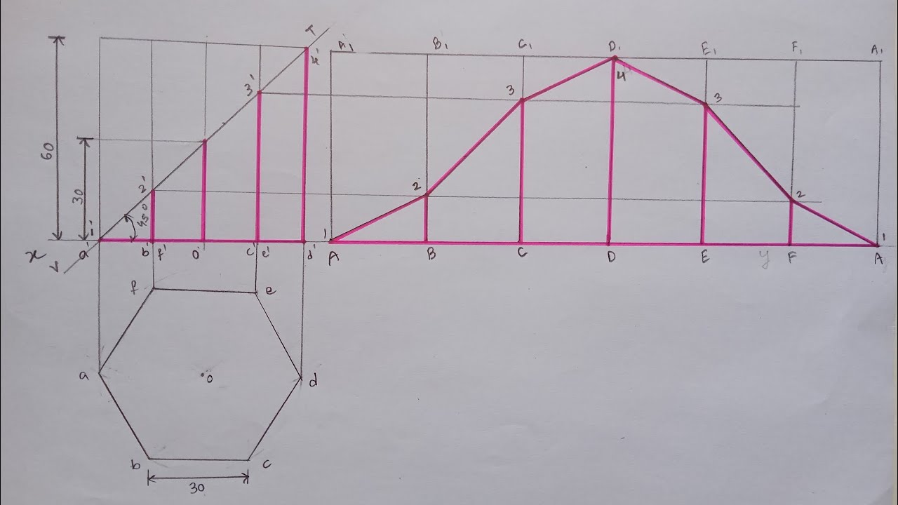 Lateral Surface of Hexagonal Prism | Engineering Drawing - YouTube