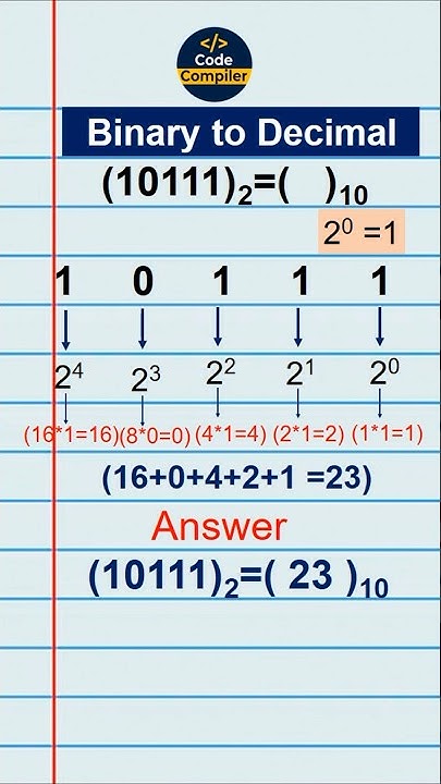 How to find Binary to Decimal -23 #numberconversion #binarynumbers # ...