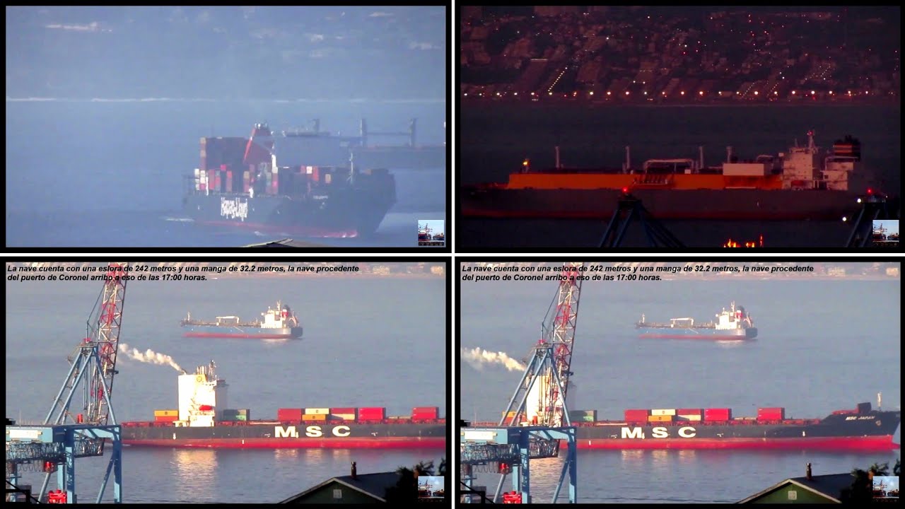 Shippsotting Valparaiso-Container ship COCHRANE-MSC JAPAN & LNG TANKER ...