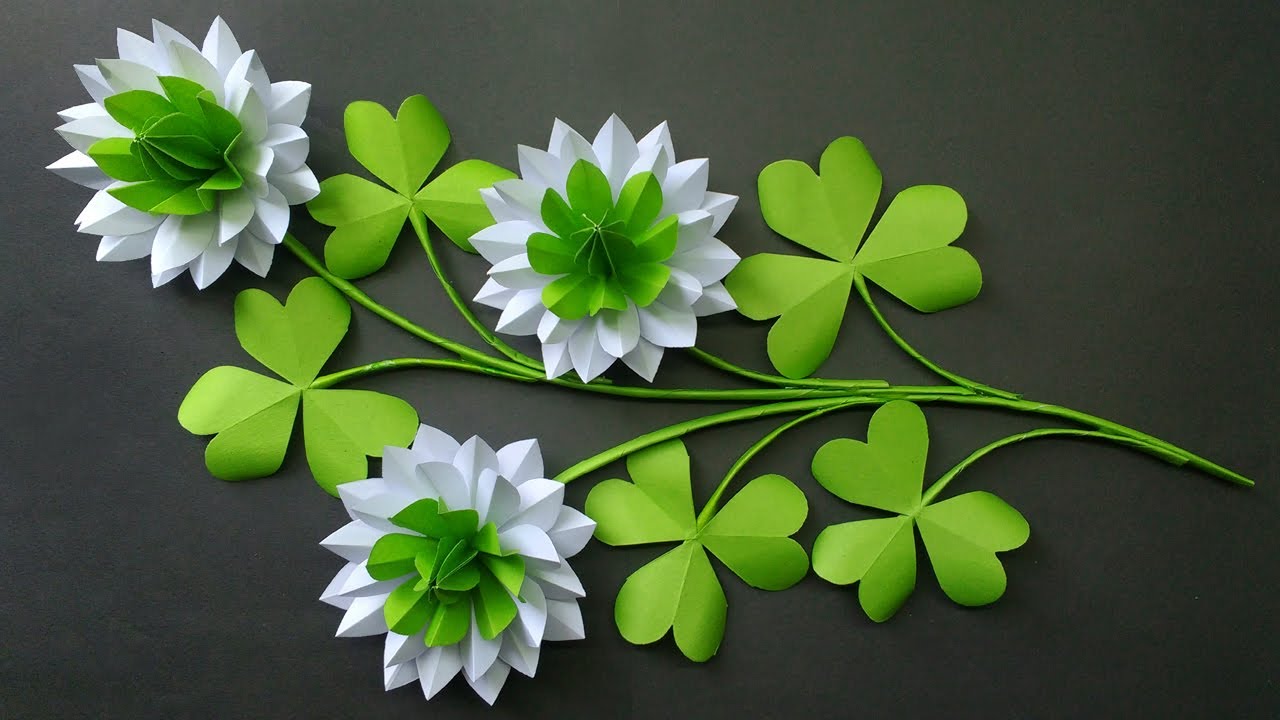 Diy Paper Flowers - কাগজের ফুল বানানো - kagojer Ful - Paper Stick ...