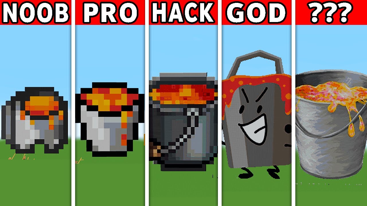 Lava Bucket Pixel Art in Minecraft - How to Draw? - YouTube