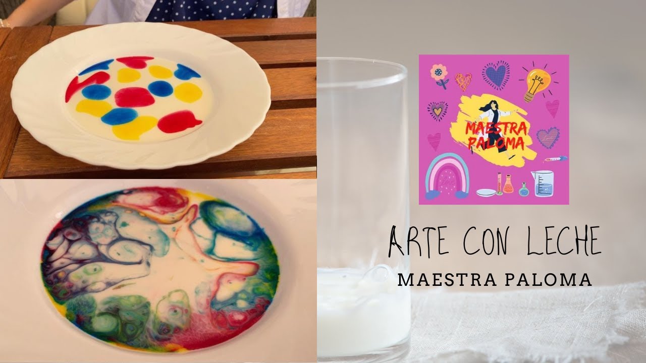 Experimento para niños con leche y colorantes: Arte con leche - YouTube