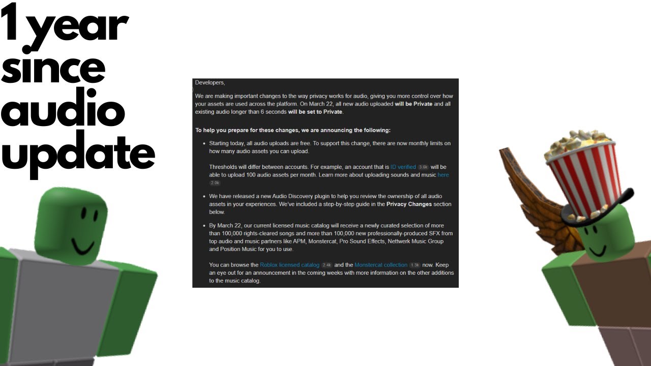 1 year... (ROBLOX Audio Update) - YouTube