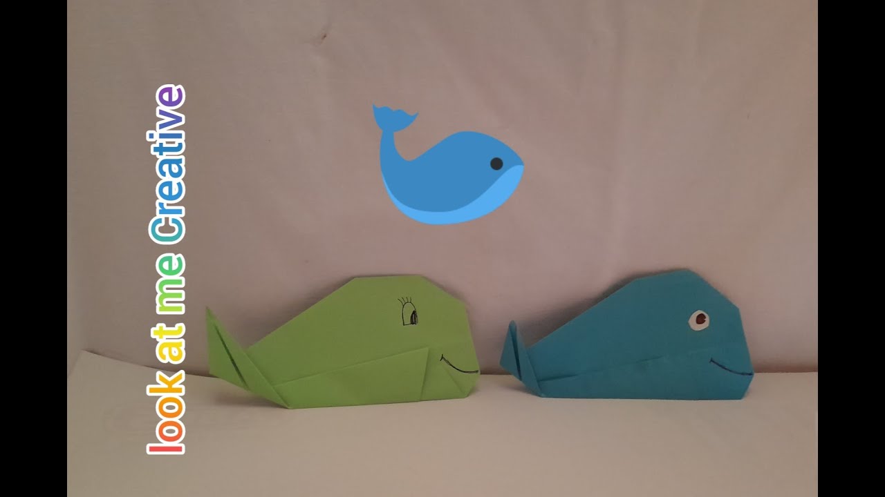 Origami Wal 🐳 / basteln mit Papier - YouTube