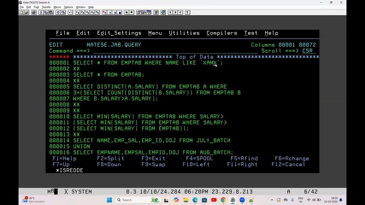 Sub queries in SQL DB2 | All About mainframes - YouTube