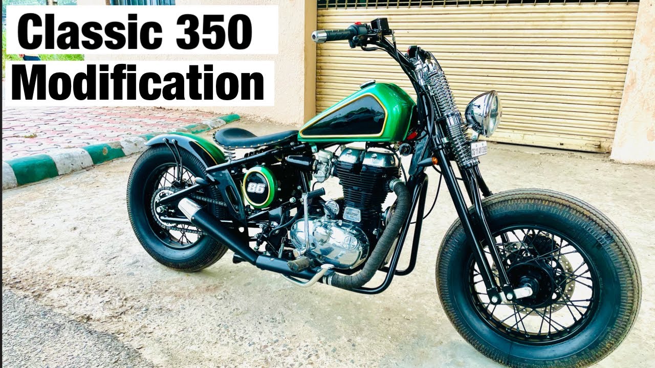 Classic 350 modified to vintage bobber style | bullet modified ...