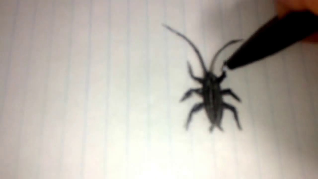 How to make a fake cockroach out of paper - YouTube