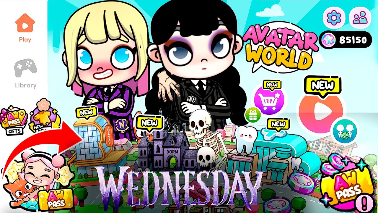 Wednesday Addams invaden a AVATAR WORLD *DESCUBRE SU OSCURO SECRETO ...