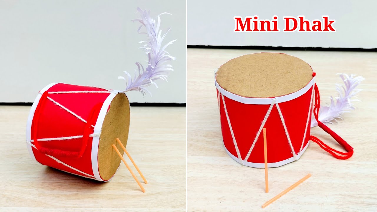 How To Make Durga Puja Mini Dhak // Durga Puja Special Craft Ideas ...
