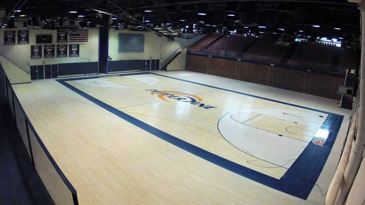Firestone Fieldhouse Floor Construction Time-Lapse - YouTube