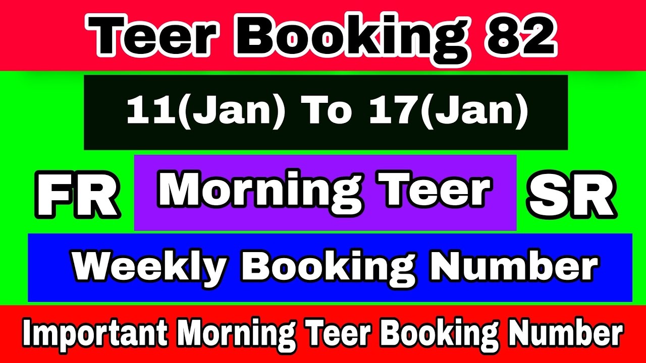 11(Jan) To 17(Jan) _ Morning Teer Weekly Booking Number - YouTube