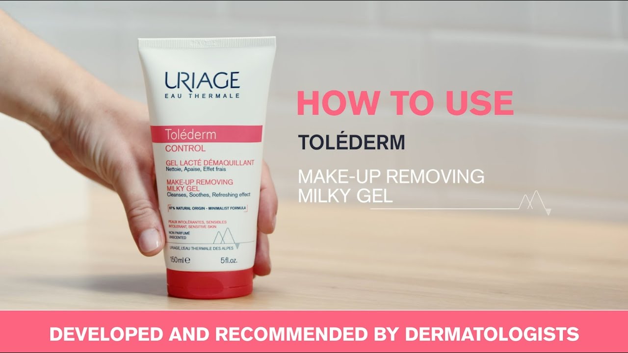 TOLEDERM CONTROL make-up removing milky gel | How to use - YouTube