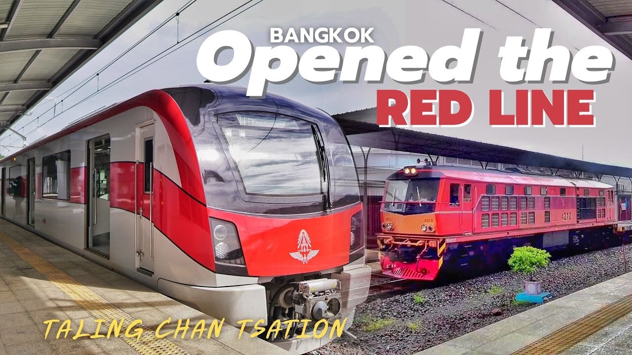 The new Red line train, suburban train l Walk in Bangkok 2021 l ...
