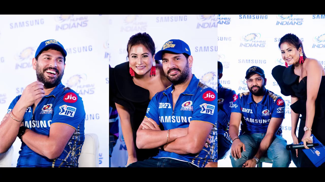Shobha Rana hosting for Samsung Mumbai Indians Meet & Greet - YouTube