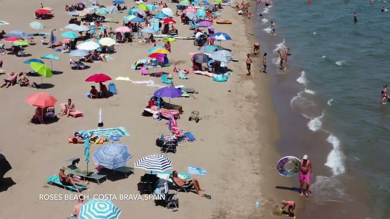 Roses Beach, Costa Brava, Spain. August 2022 4k look - YouTube