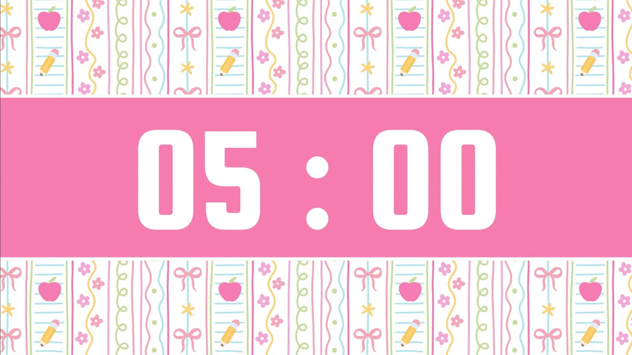 5-Minute Timer | With Upbeat Playful Music & Alarm Bell | Cutesy Pastel ...