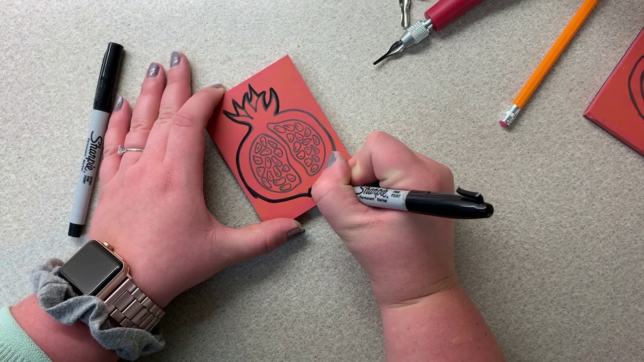 Printing with Stamps Negative Space and Carving - YouTube