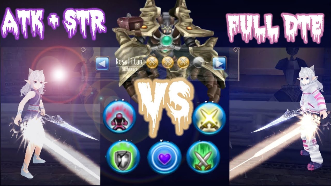 Toram Online - Which is Better?? Equips Stats Attack Vs Full DTE ...