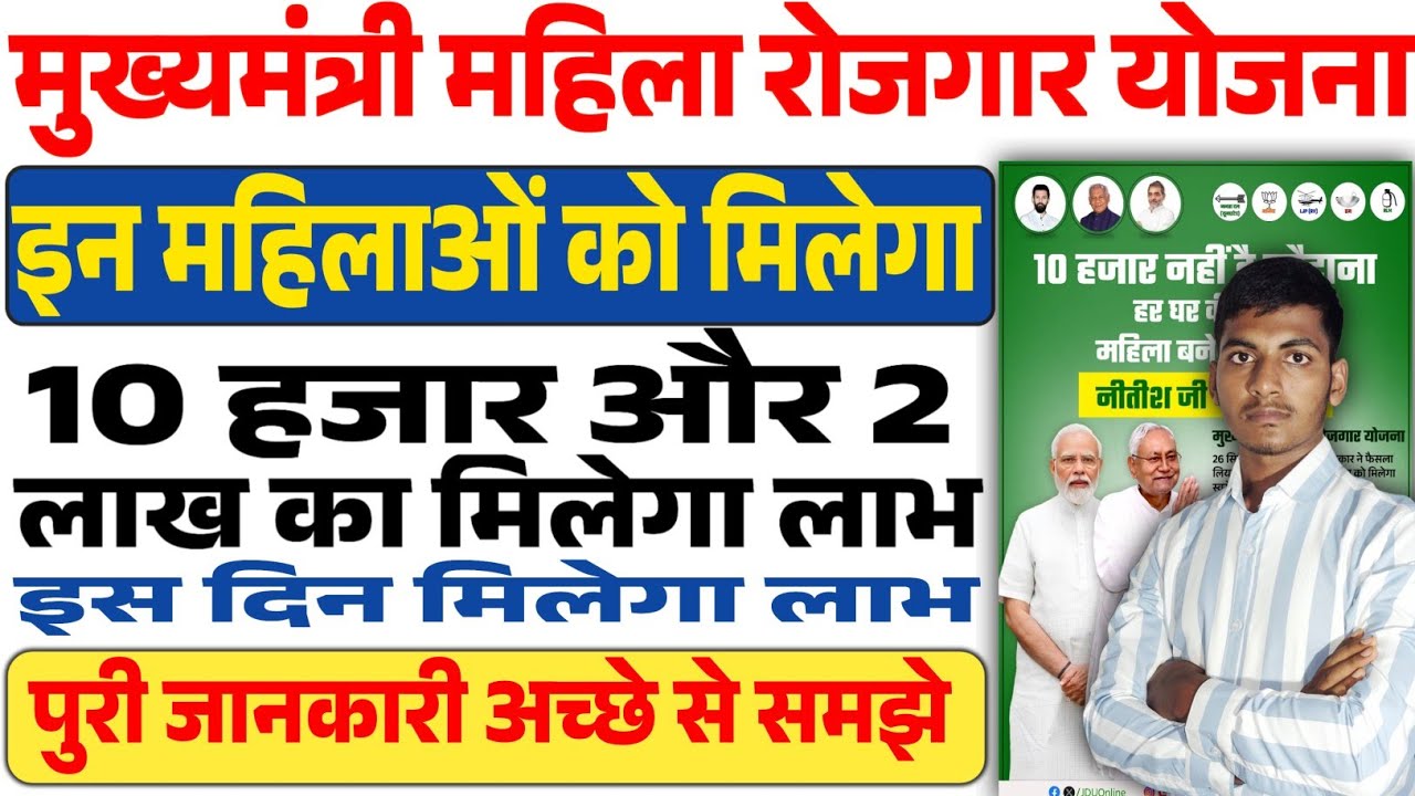 Mukhyamantri mahila rojgar yojna ₹10000 mil gaya hai to ₹200000 kisye ...