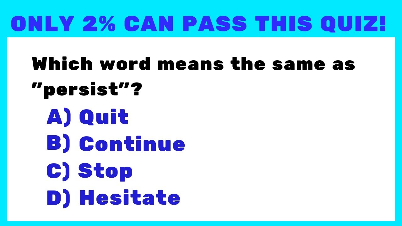 45 Vocabulary Questions | Ultimate Vocabulary Quiz | Test Your ...