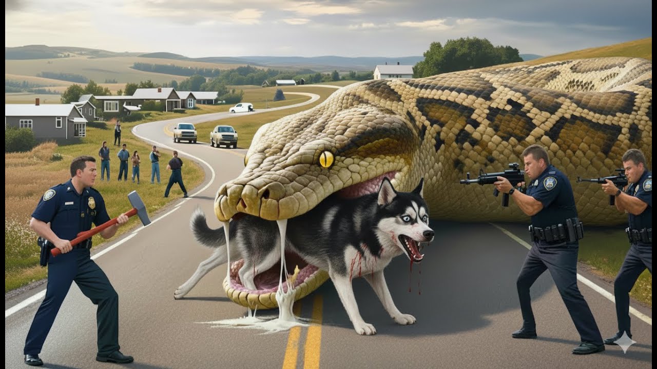 Rescue Workers Rush to Hospital After Python Attack on Husky - YouTube
