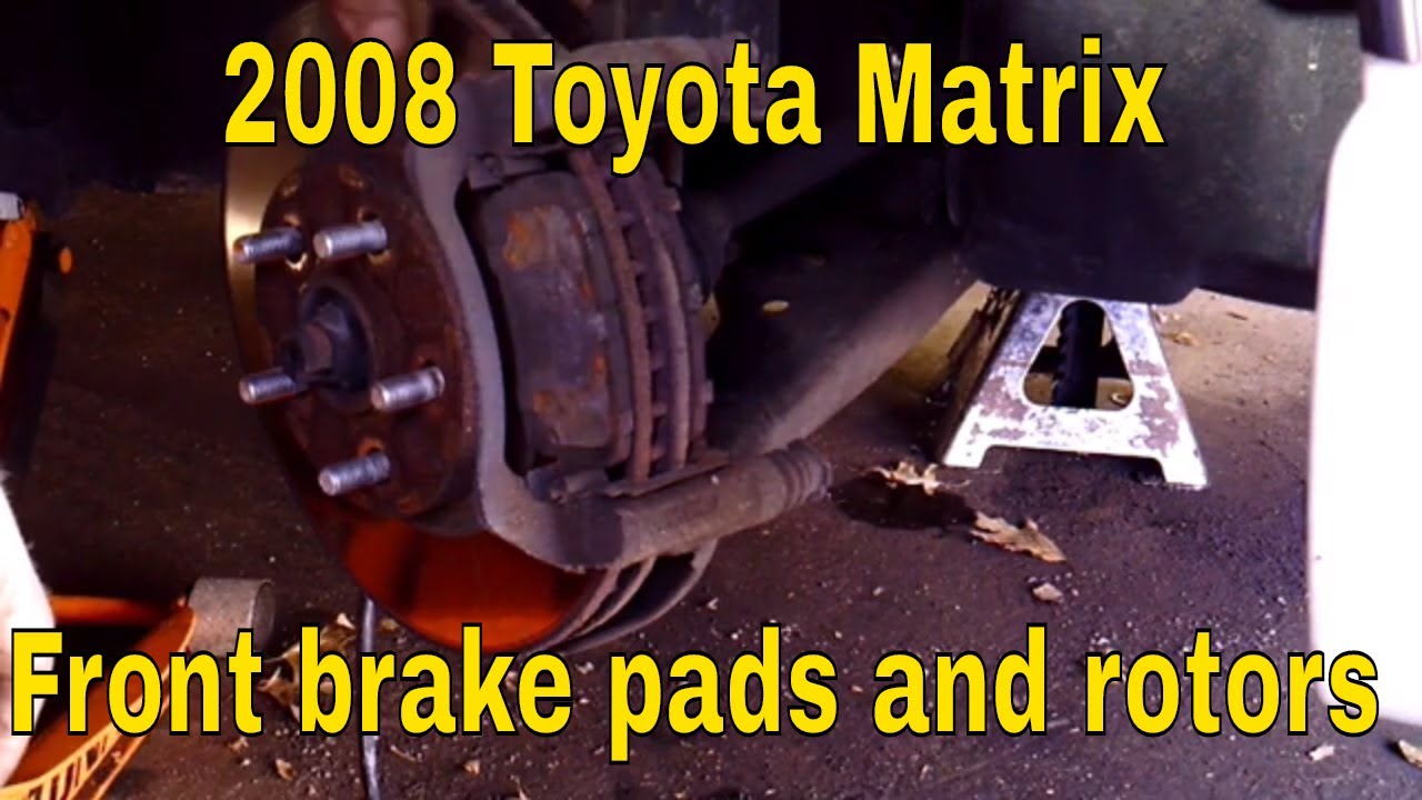 2008 Toyota Matrix front brakes pads and rotors - YouTube