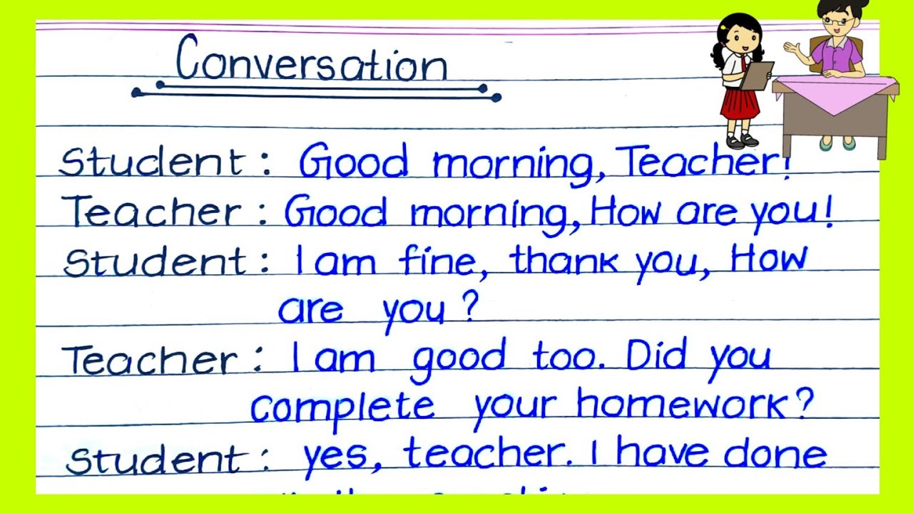 Conversation Between Teacher and Student | Daily English conversation ...