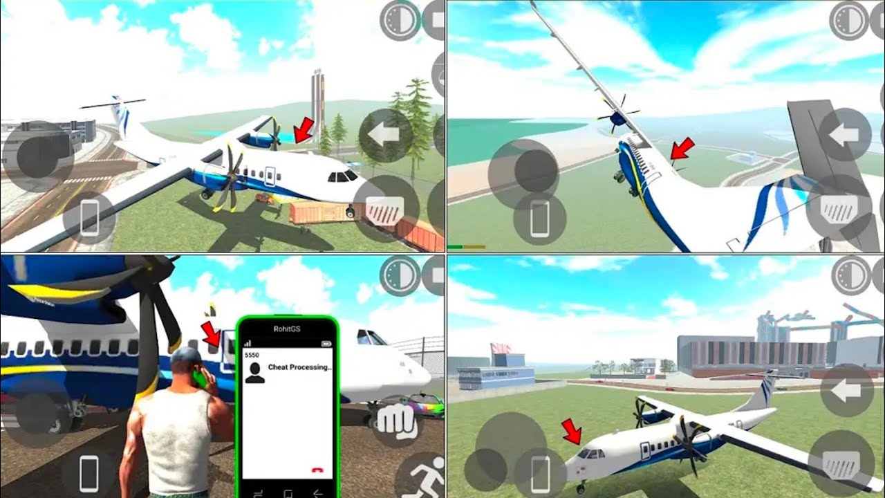 Big Airplane Cheat Code 🤯 Indian Bikes Driving 3D Airplane Code || # ...