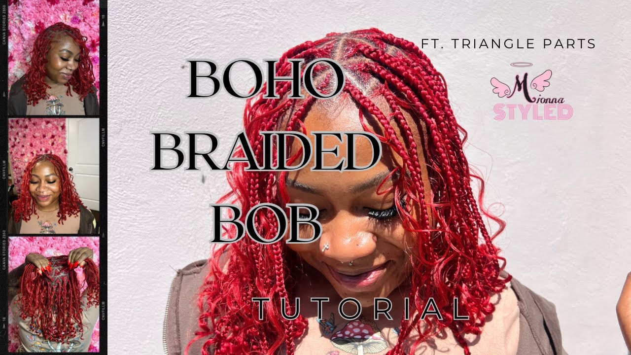Boho Braided Bob Start to Finish | Very Detailed FT. Triangle Parting ...