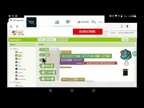 How to code Flashlight app in MIT App Inventor - YouTube