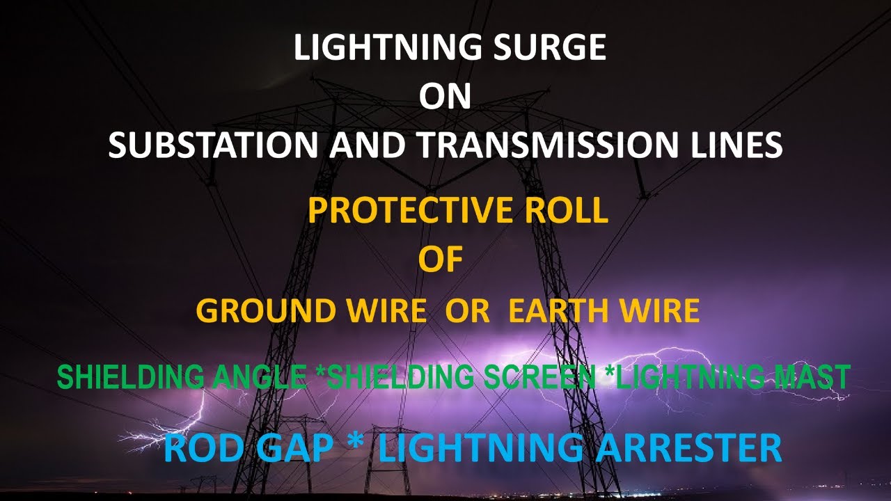 Lightning Surge Protection//Ground Wire//Earth Wire//Shielding Angle ...