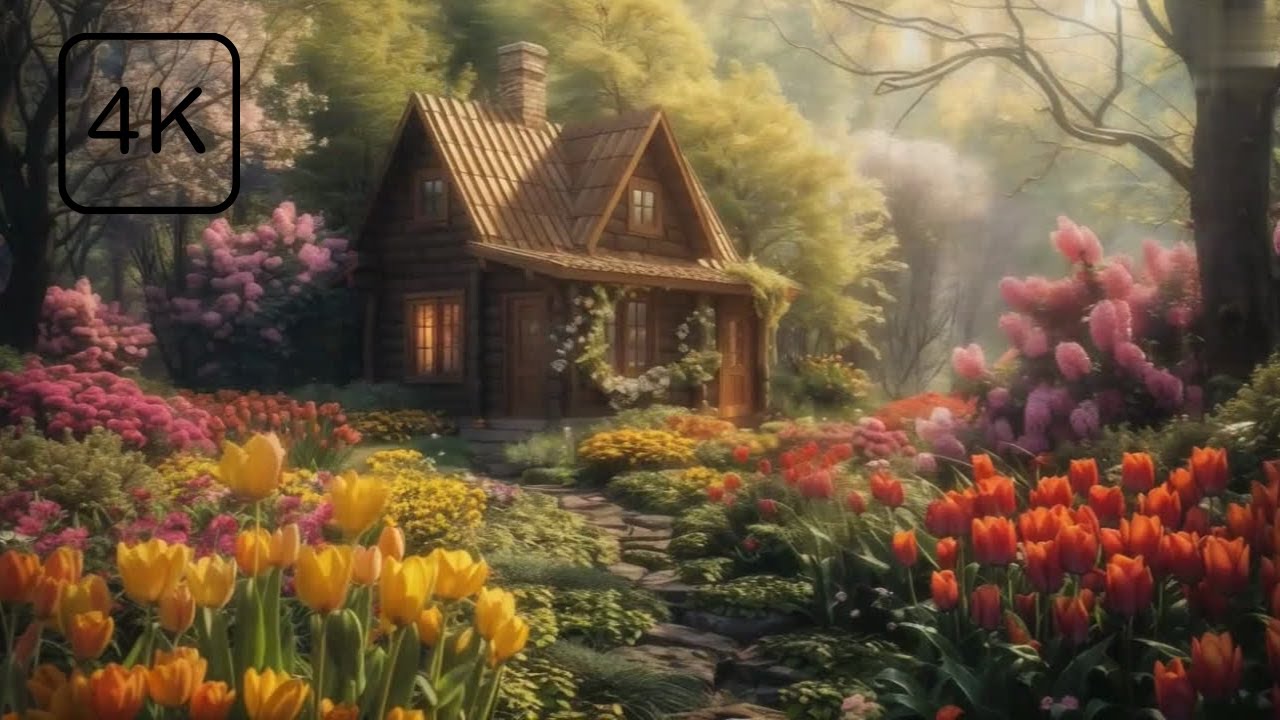 Cozy Spring Cottage Vibes: Relaxing Birdsong Ambience 4K - YouTube